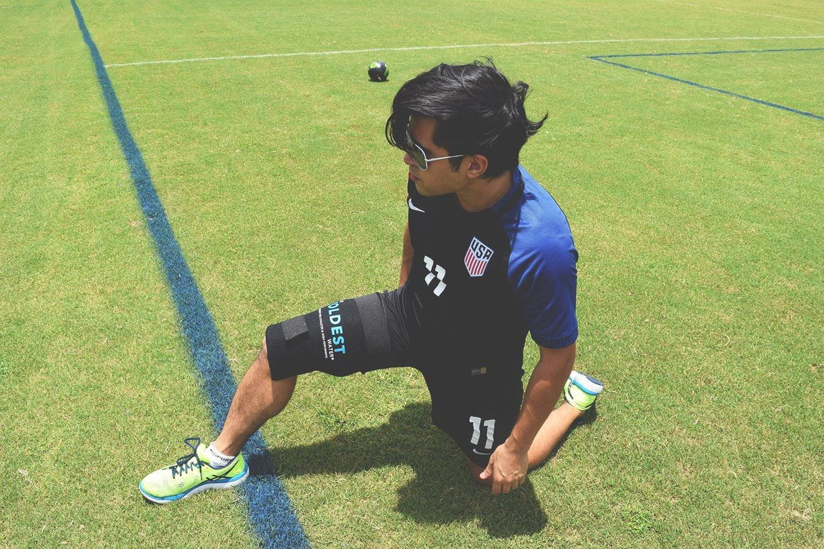 A technique for relieving knee pain after a long walk or trudging the ...